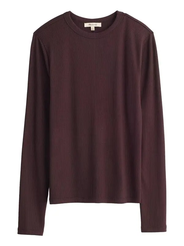 Madewell Ribbed Long-sleeve Tee - Dark Carob