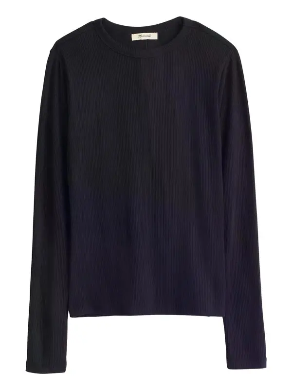 Madewell Ribbed Long-sleeve Tee - Jet Black