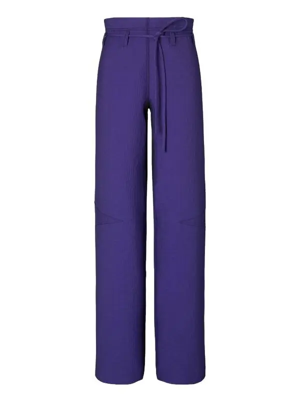 Tory Burch Cotton Wide Leg Pants - Ballpoint Blue