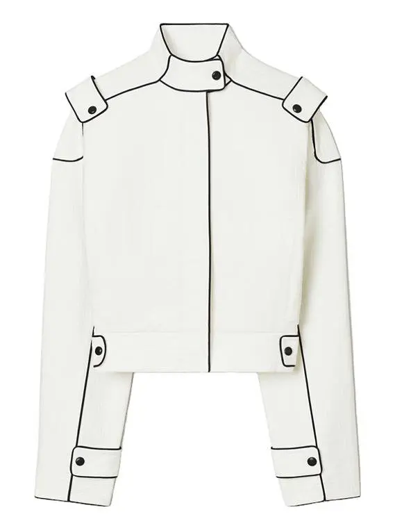 Tory Burch Cotton Bomber Jacket - Marshmallow