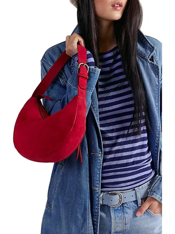 Free People Sina Suede Shoulder Bag - Red