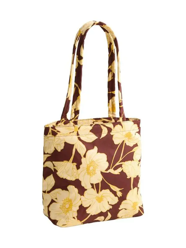 VERA BRADLEY Small Original Zip Tote - Brown/yellow