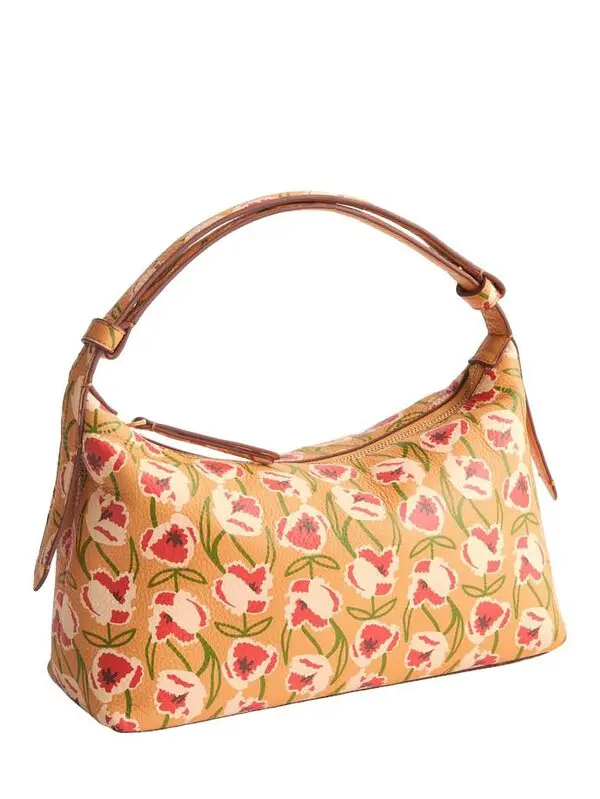 VERA BRADLEY Roxbury Crescent Shoulder Bag In Curly Tulips - Red