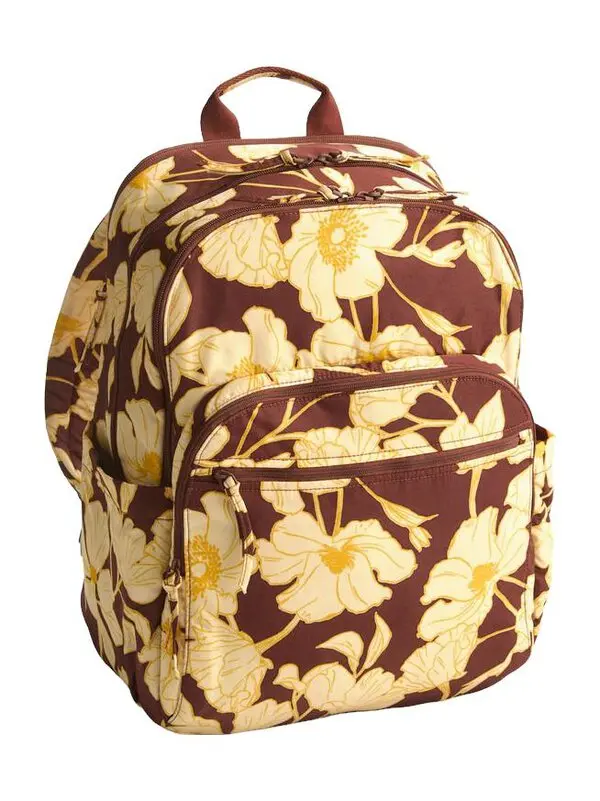 VERA BRADLEY Large Bancroft Backpack - Brown/yellow