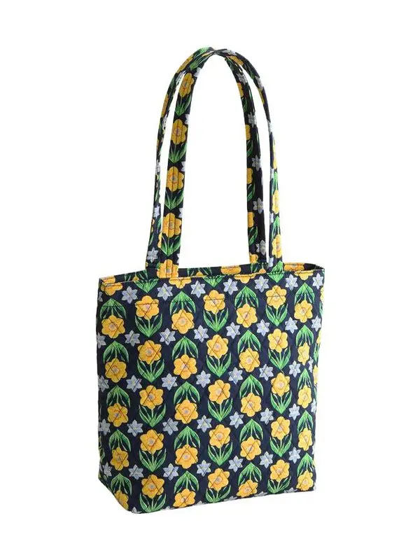VERA BRADLEY Small Original Zip Tote - Blue/yellow