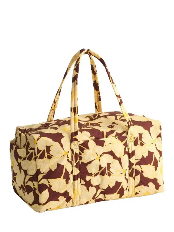 VERA BRADLEY Large Original Duffel Bag - Brown/yellow