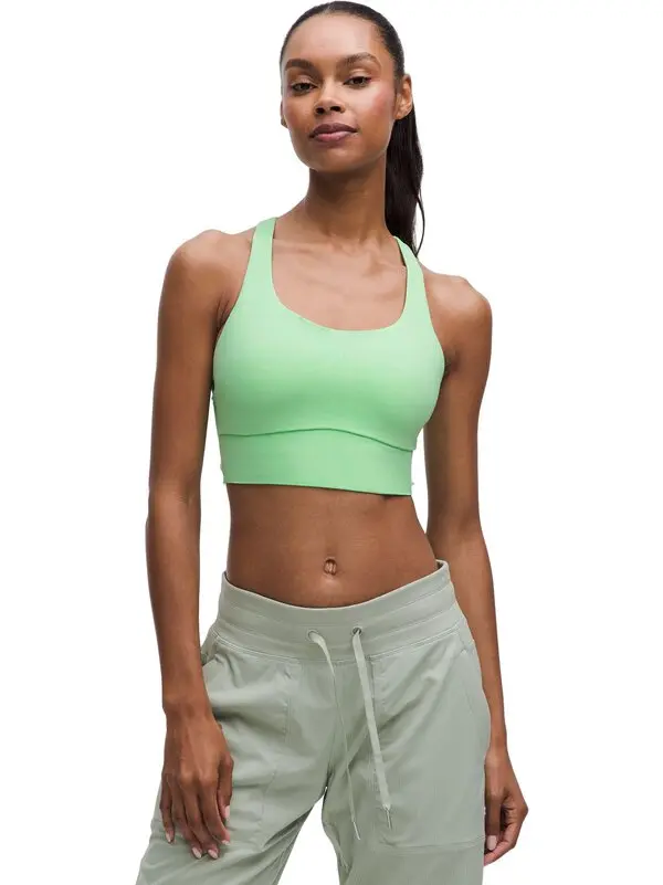 Lululemon Energy Longline Bra Medium Support, B-d Cups - Citra Lime