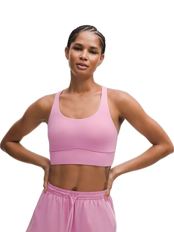 Lululemon Energy Longline Bra Medium Support, B-d Cups - Pink Frosting