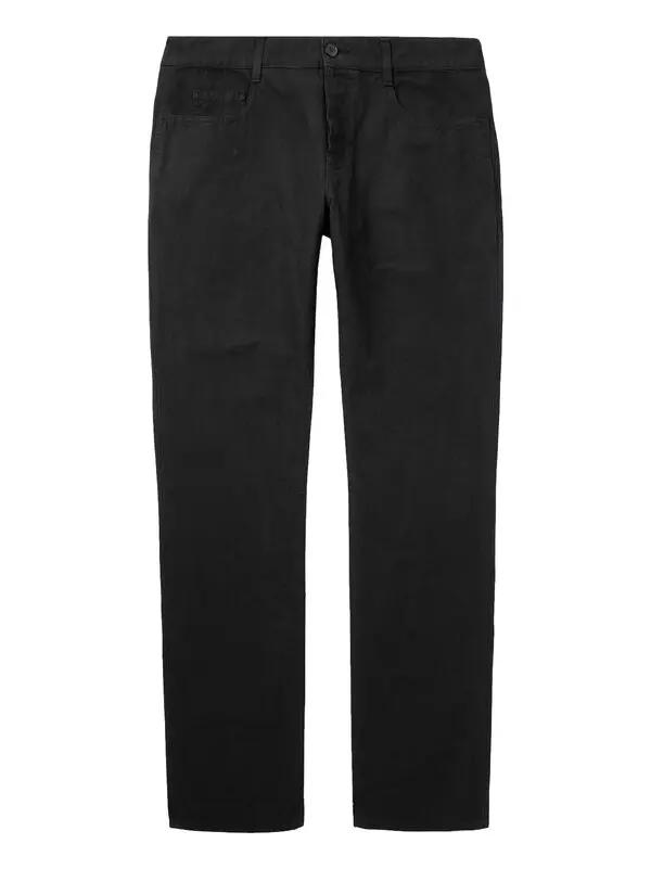 Saint Laurent Straight-leg Cotton-canvas Trousers - Black