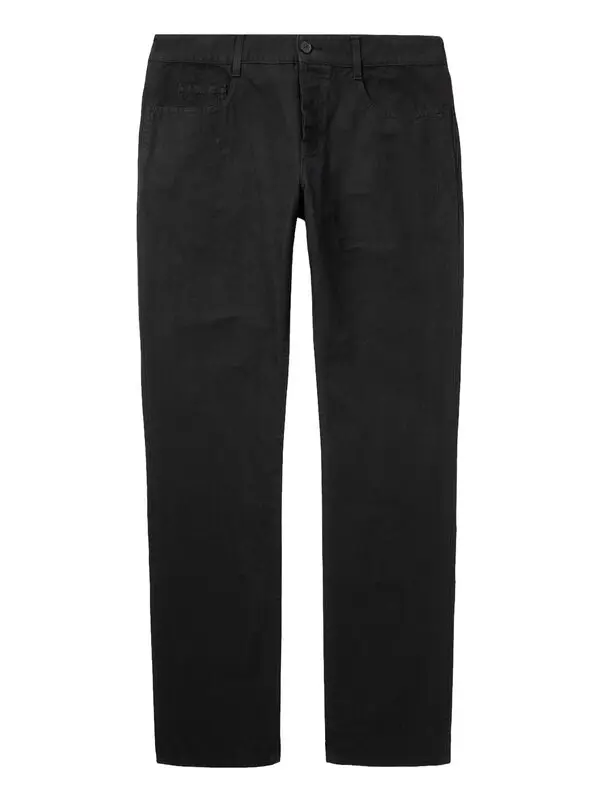 Saint Laurent Straight-leg Cotton-canvas Trousers - Black