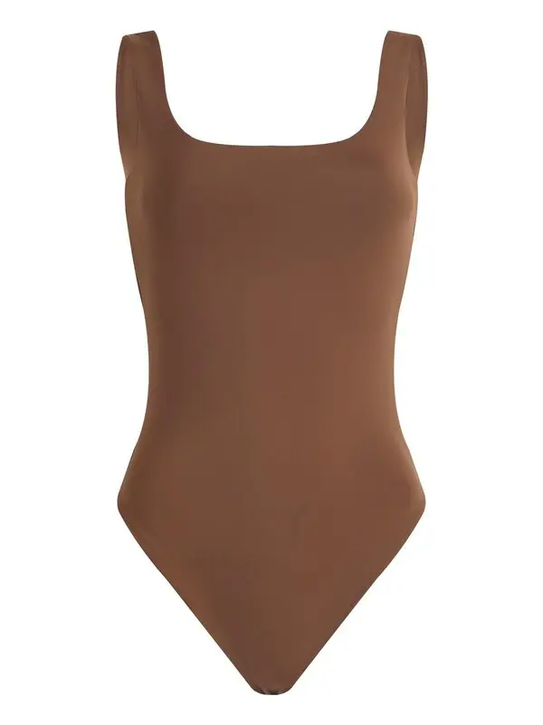 ENTIRE STUDIOS Square Neck Bodysuit - Brunette