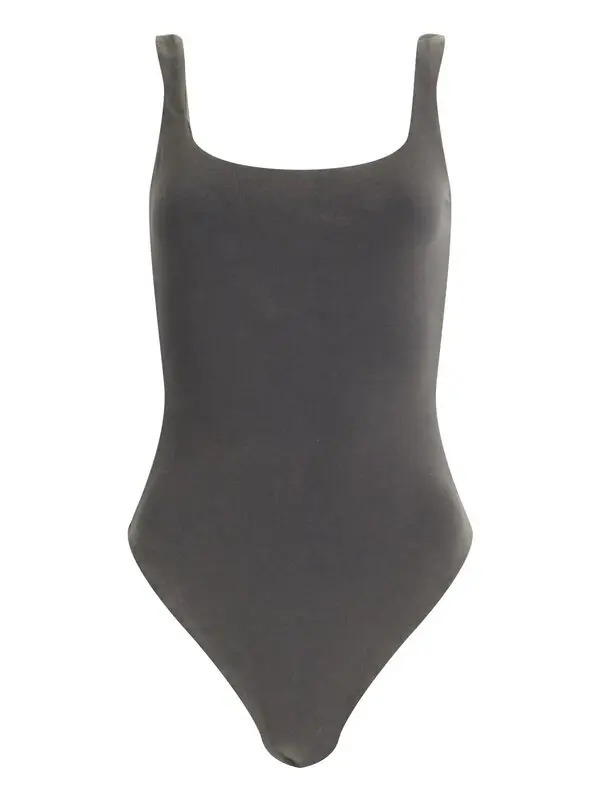 ENTIRE STUDIOS Square Neck Bodysuit - Washed Black