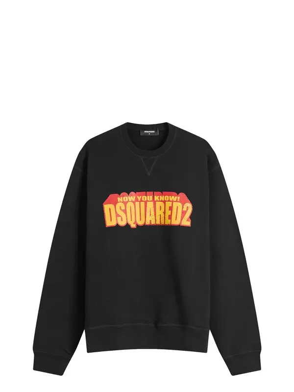 Dsquared2 3d Logo Cool Fit Crew Sweat - Black