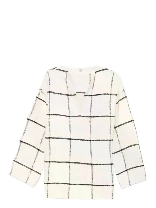 TOTEME Windowpane-check Tunic - Neutrals