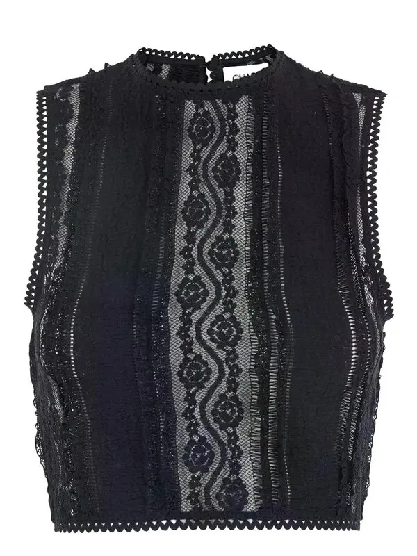Charo Ruiz Ibiza Asteria Lace-detail Top - Black