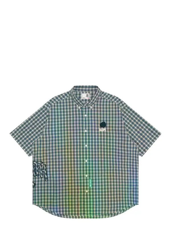 AAPE BY *A BATHING APE® Plaid Shirt - Blue