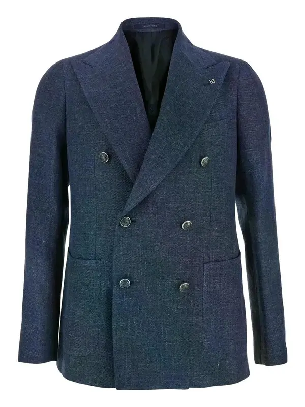 Tagliatore Brooch-detail Blazer - Blue