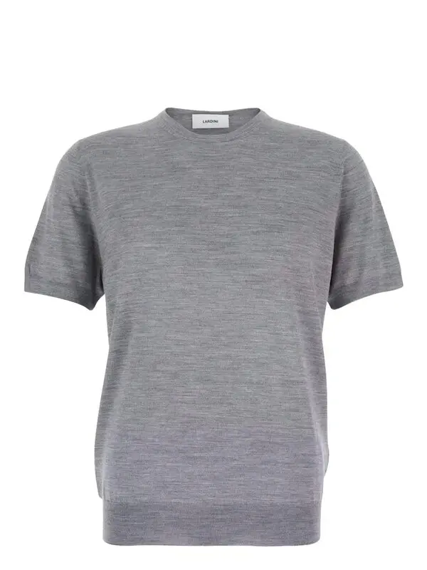 LARDINI Fine-ribbed T-shirt - Grey