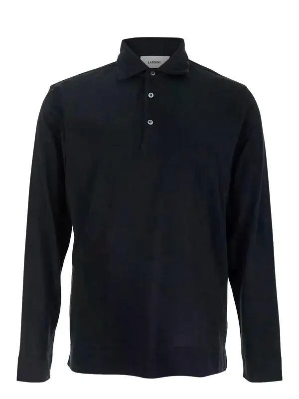 LARDINI Cotton-silk Polo Shirt - Black