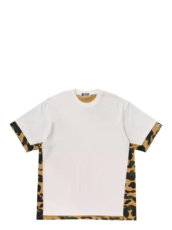 A BATHING APE Camo-panelled T-shirt - White