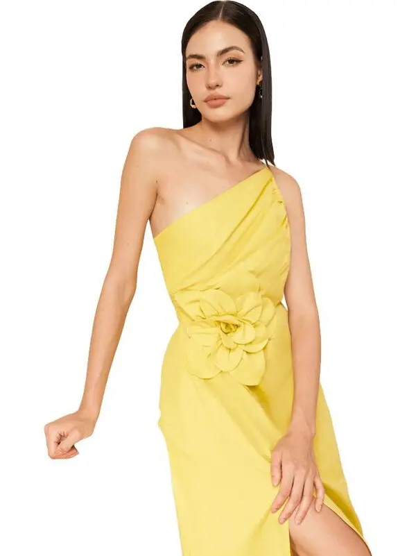 Yumi Kim Romy Linen Midi Dress - Red