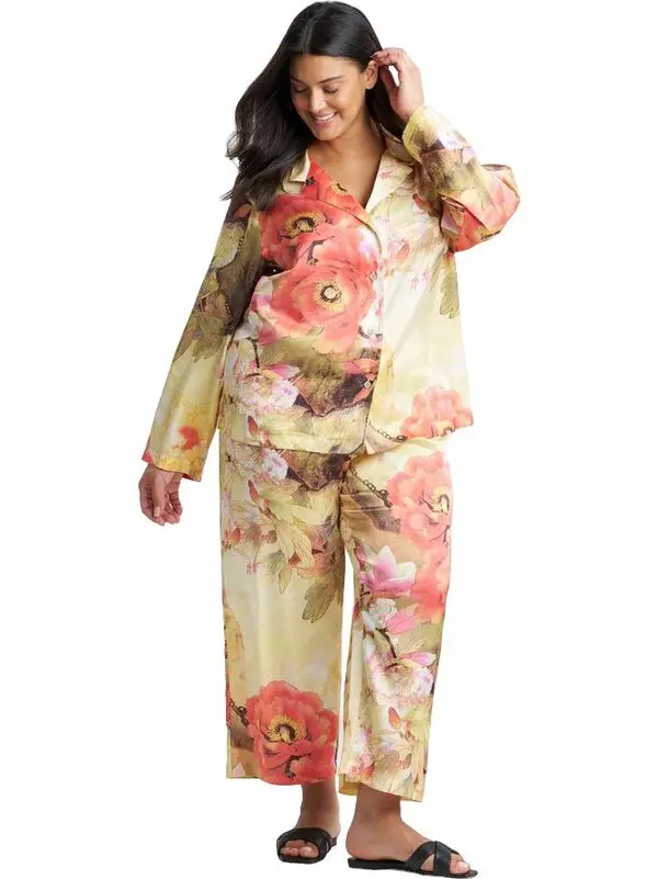 Natori Garden Notch Pajama Set - Floral