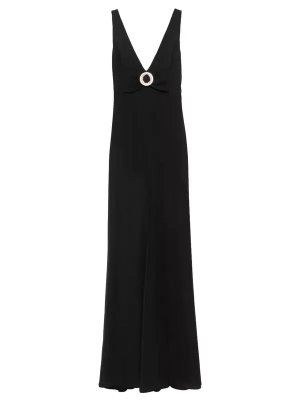 NISSA Bow-detailed Maxi Dress - Black