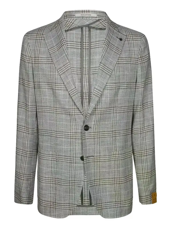 Tagliatore Check-print Blazer - Grey