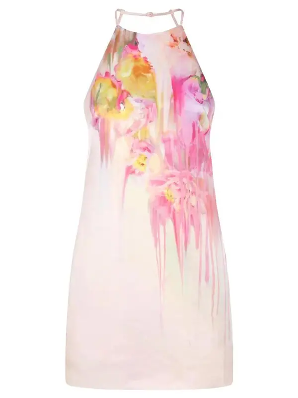 Blumarine Floral-print Mini Dress - Pink