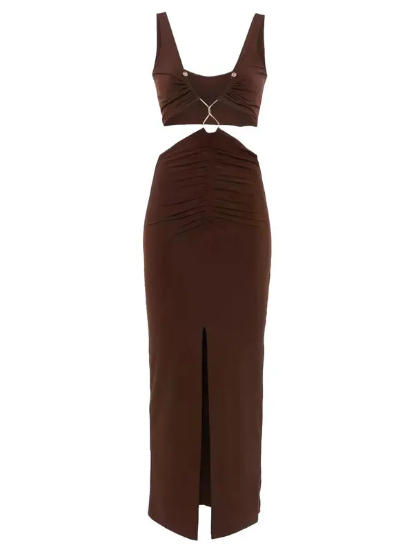 NISSA Cut-out Maxi Dress - Brown