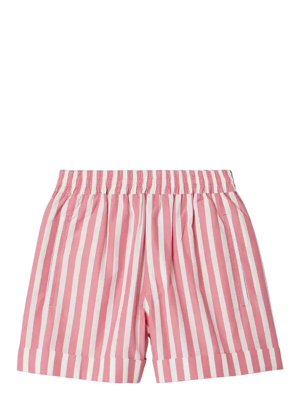 Suzie Kondi Banker Striped Cotton-poplin Shorts - Pink