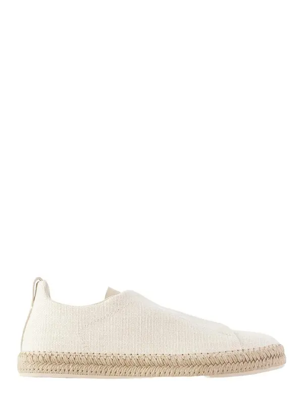 Zegna Triple Stitch™ Leather-trimmed Slip-on Sneakers - Neutrals