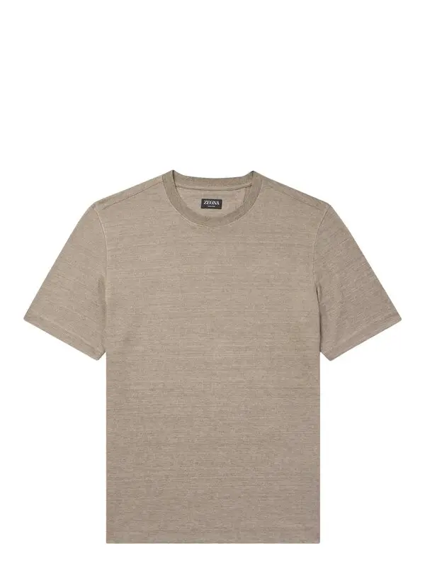 Zegna Oasi Linen T-shirt - Neutrals