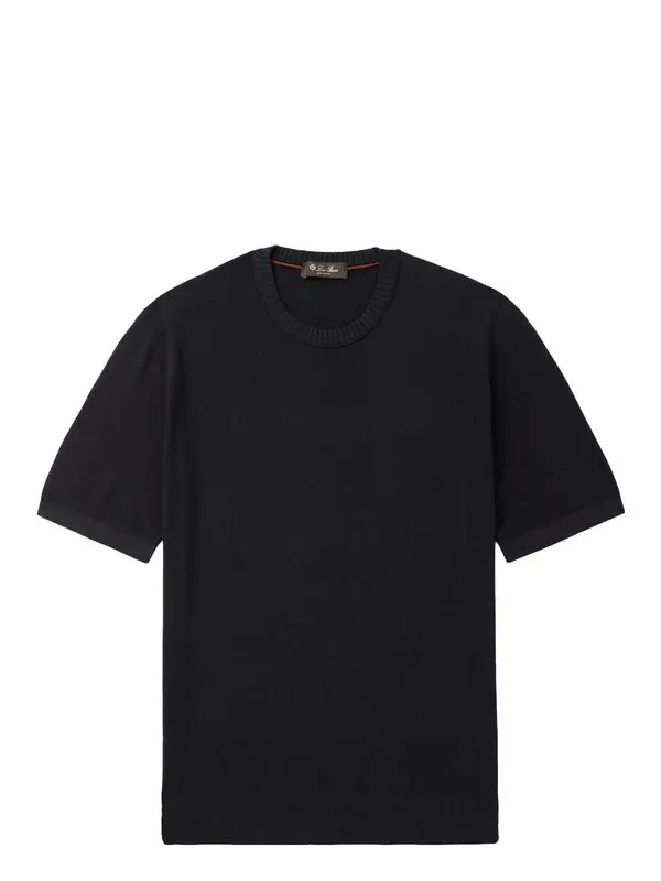 Loro Piana Slim-fit Cotton And Silk-blend Piqué T-shirt - Blue