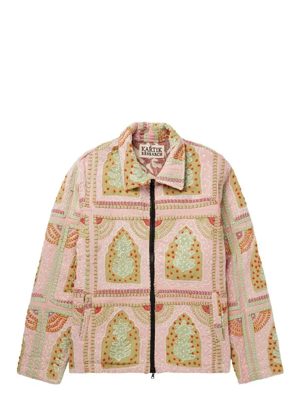 KARTIK RESEARCH Panelled Embroidered Jacket - Pink