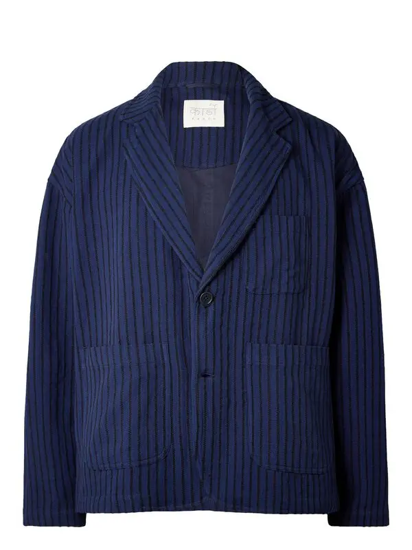 KARDO Hugh 2.0 Striped Cotton Suit Jacket - Blue