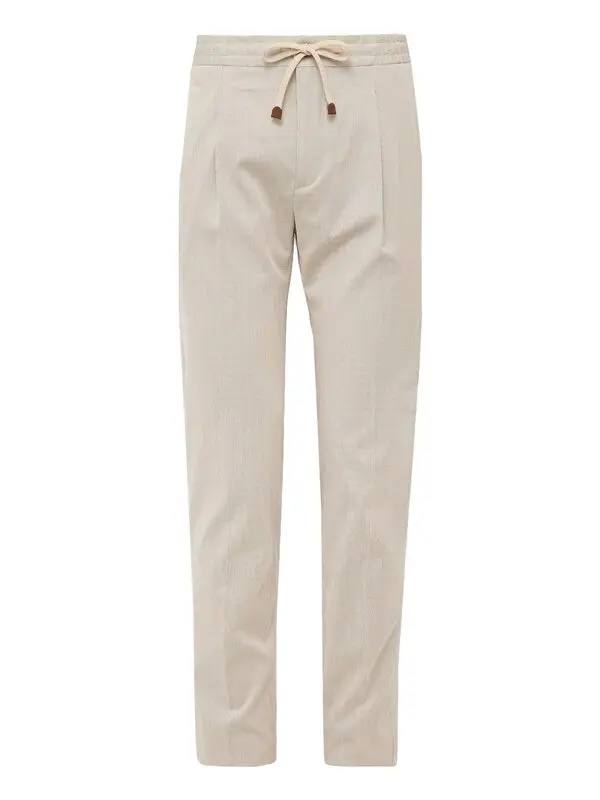 Incotex Venezia 1951 Tapered Pleated Striped Trousers - Neutrals