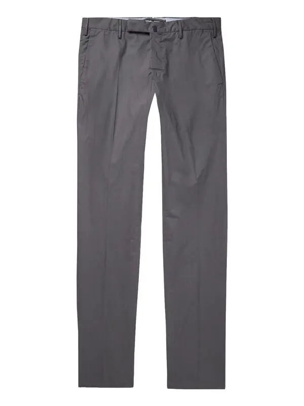 Incotex Venezia 1951 Slim-fit Cotton-blend Poplin Trousers - Gray