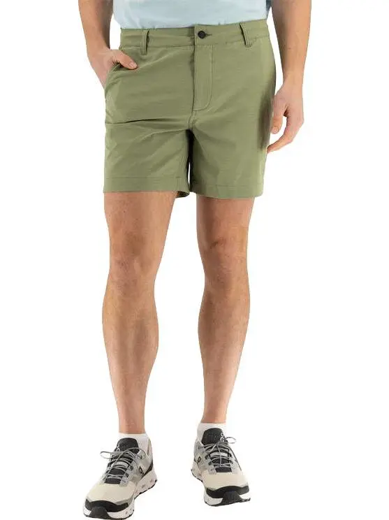 DEVIL-DOG DUNGAREES 6-inch Hybrid Chino Shorts - Oil Green