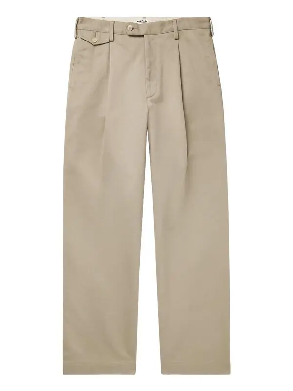 Auralee Finx Straight-leg Pleated Trousers - Neutrals