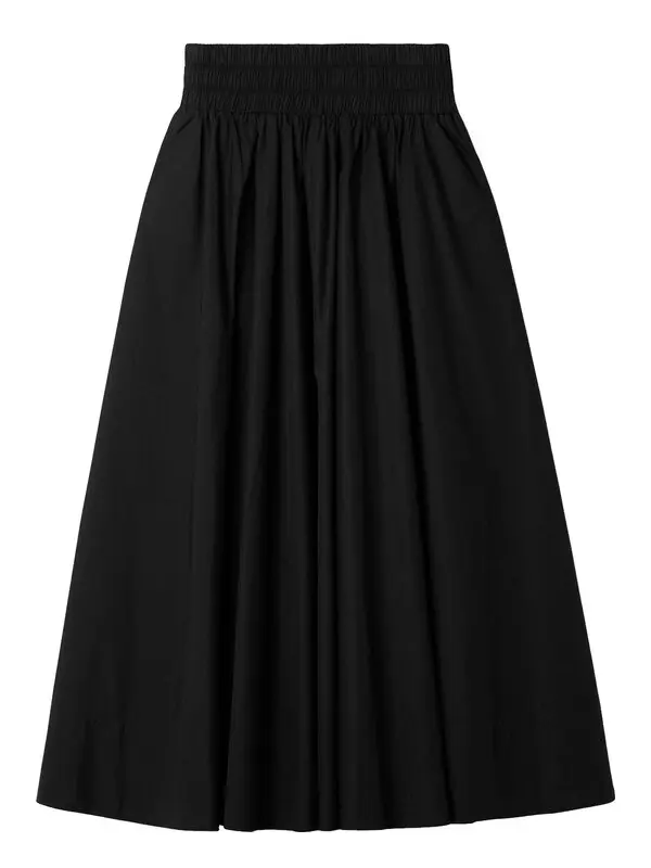 Suzie Kondi Kyria Cotton-poplin Midi Skirt - Black