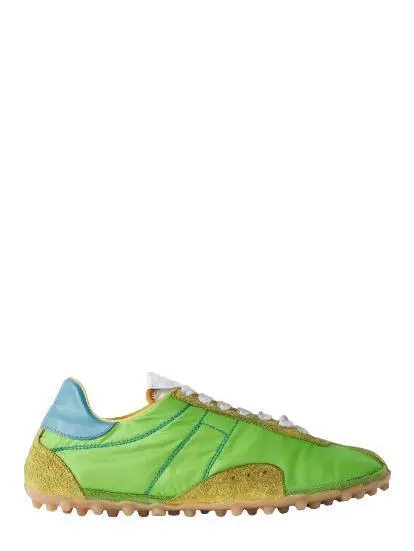 MAISON MARGIELA Sprinter Leather And Suede-trimmed Sneakers - Green