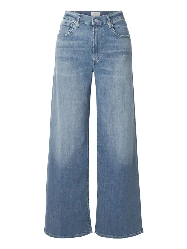 Citizens Of Humanity Lyra Long Mid-rise Wide-leg Jeans - Blue