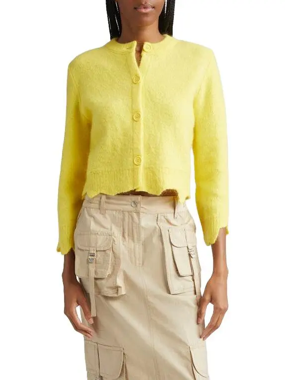 Acne Studios Kiruna Boiled Knit Cardigan - Yellow
