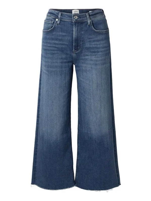 Citizens Of Humanity Lyra Frayed Cropped Jeans - Blue