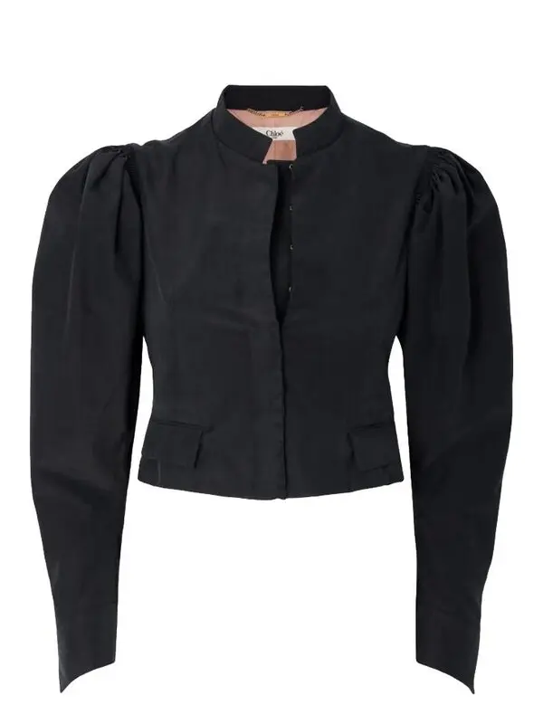 Chloé Cotton And Silk-blend Jacket - Black