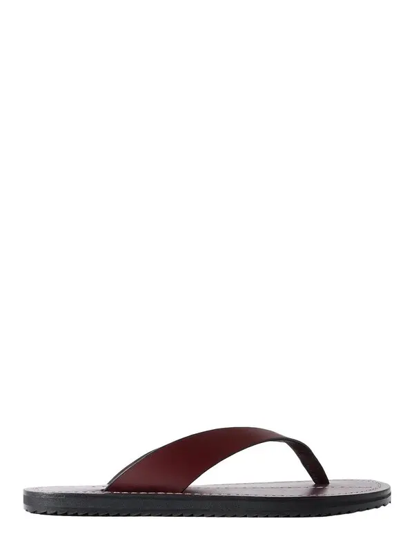 A.emery Flora Leather Flip Flops - Burgundy