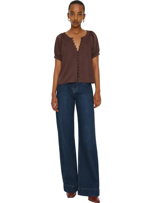 REFORMATION Calia Top - Brown