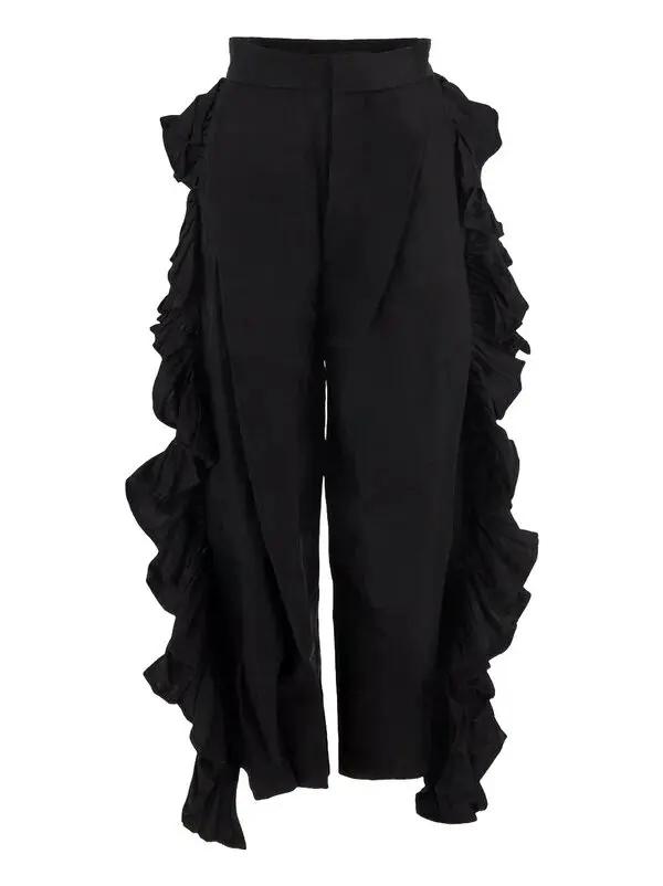 UMA WANG Ruffled Trousers - Black