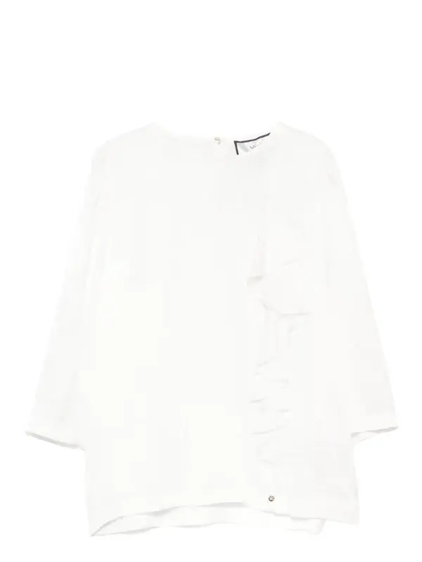 NISSA Draped Blouse - White
